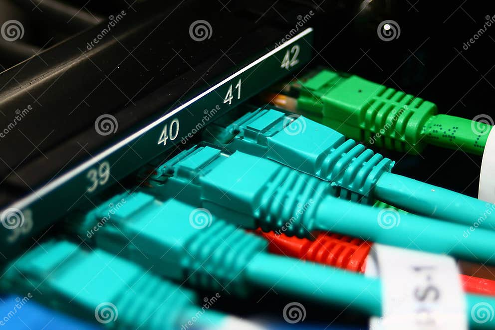 Red, Green and Blue Ethernet Cables Stock Photo - Image of blue ...