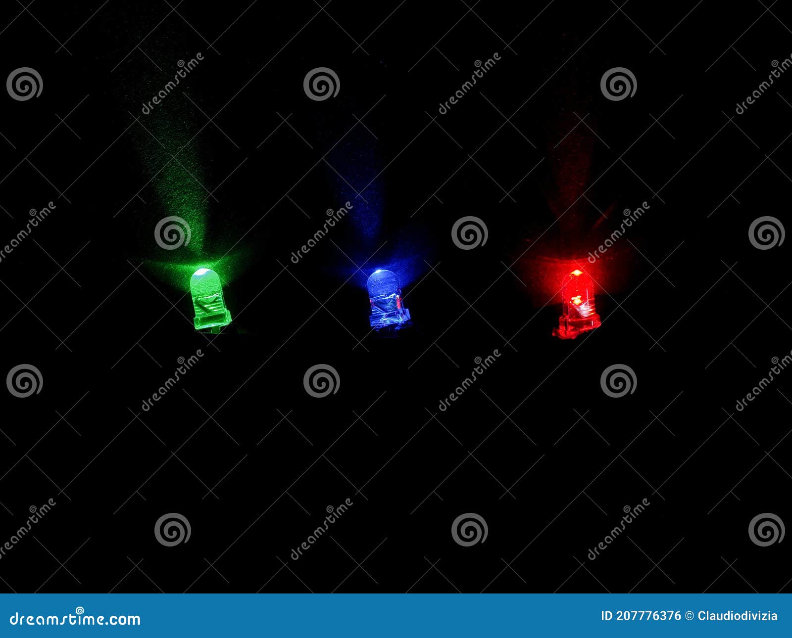 Red green and blue led stock photo. Image of emitting - 207776376