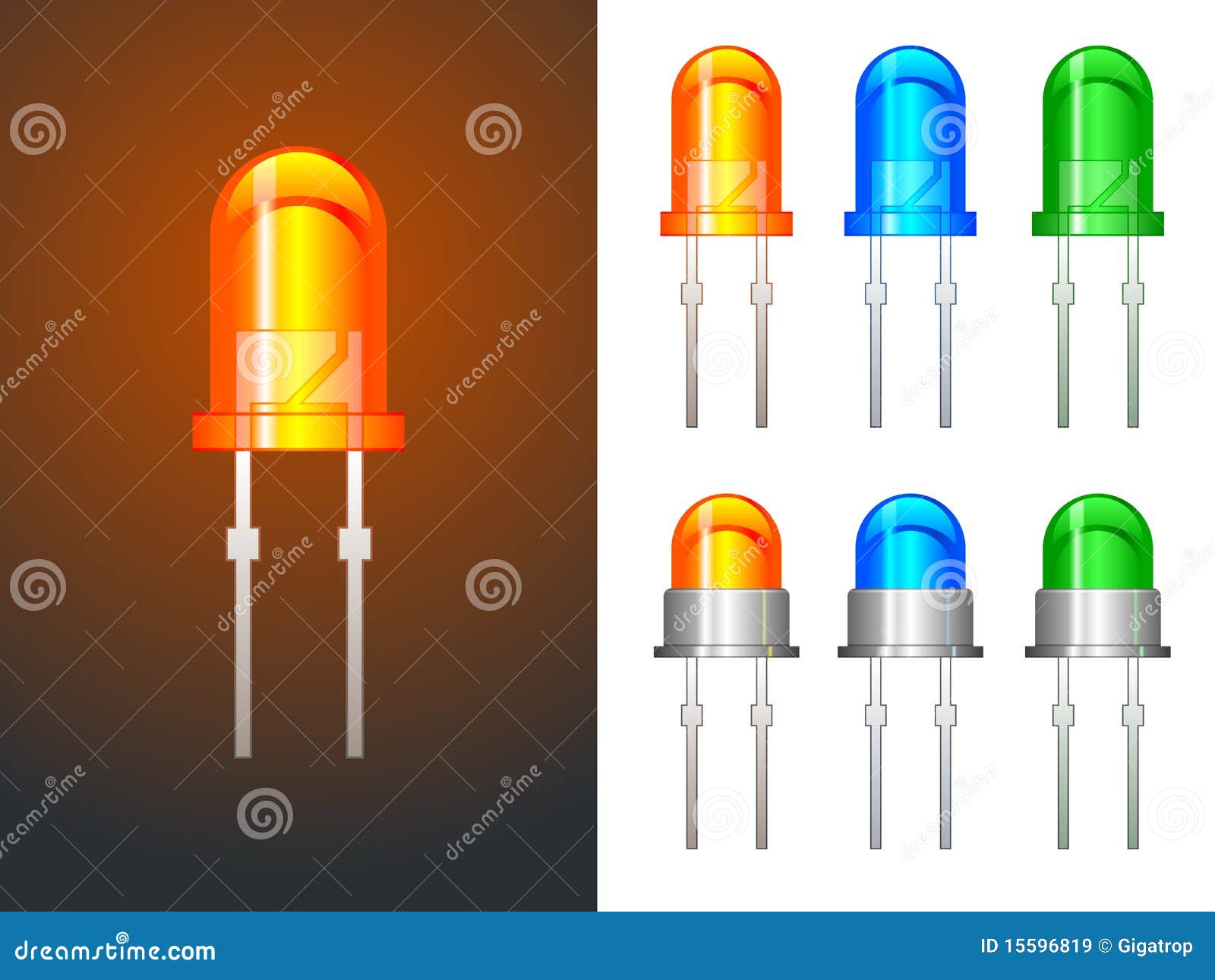 Red, Green and Blue Leds - Glass and Metallic Stock Vector ...