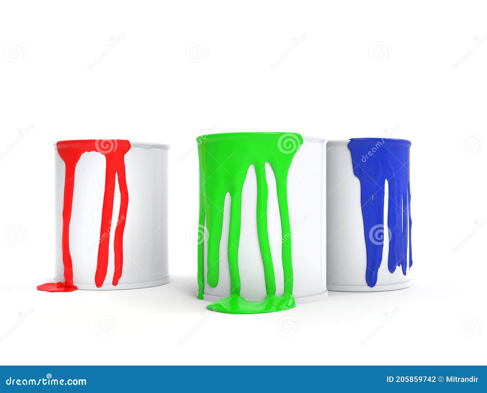 Red, Green and Blue Paint on the Sides of Paint Cans Stock Illustration ...