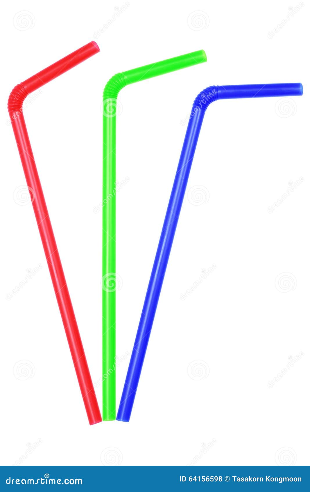 Red Green Blue Straws Isolated on White Stock Photo - Image of clipping ...