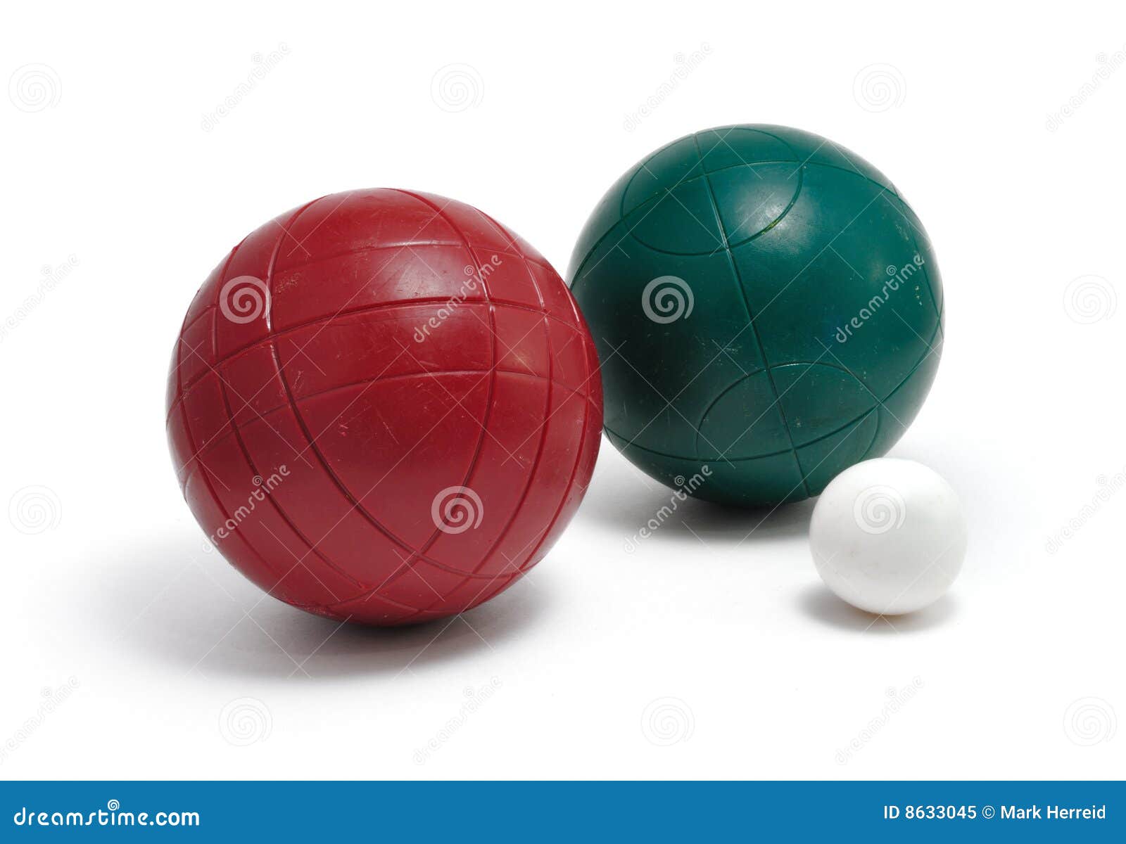 Red Green Bocce Balls and Pallino (Boccino) Stock Image - Image of jack ...