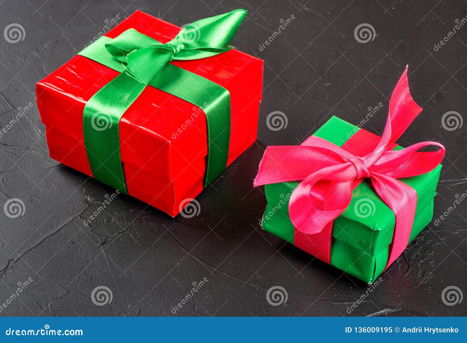 Two gift boxes stock image. Image of satin, package - 136009195