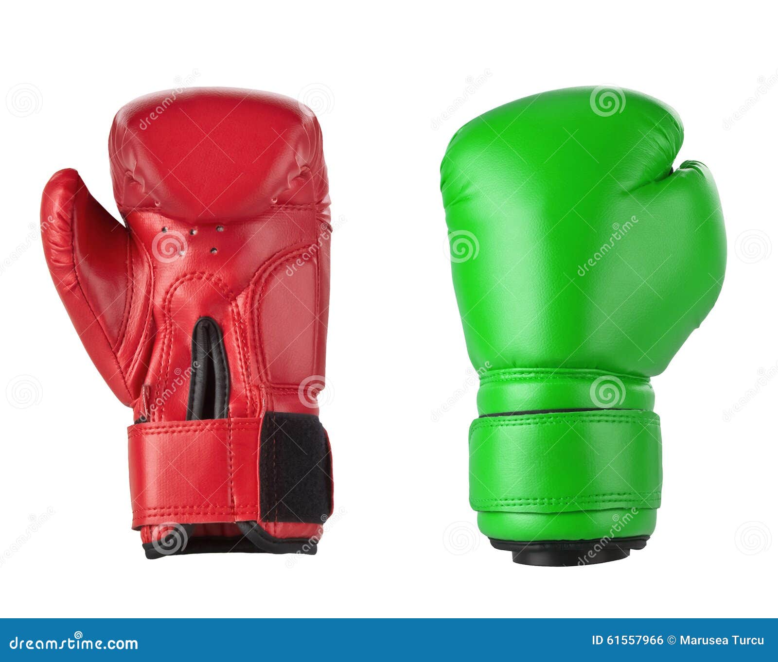 Red and Green Boxing Gloves Stock Photo - Image of padding, hang: 61557966