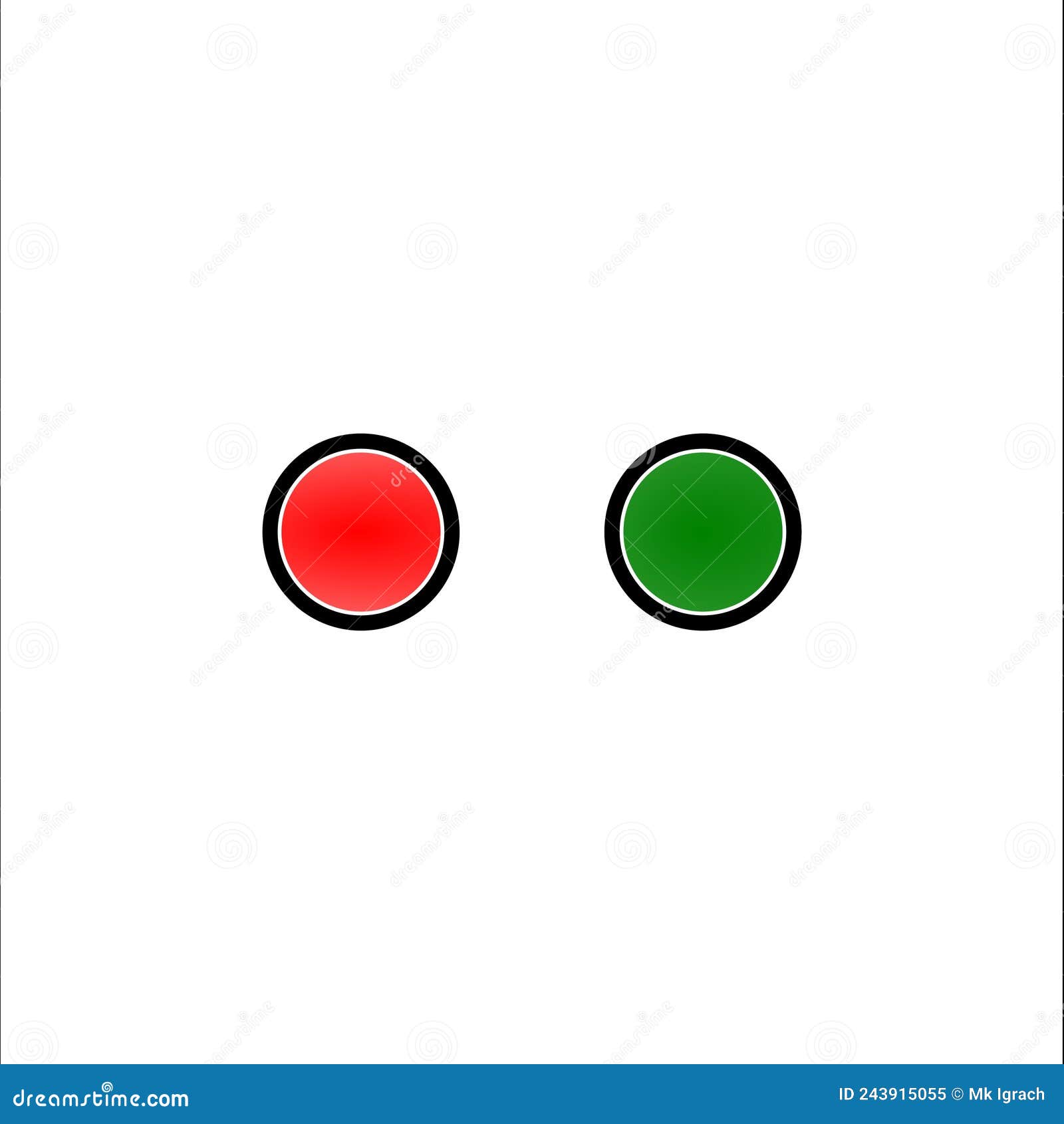 Red and Green Button Icon stock vector. Illustration of cartoon - 243915055