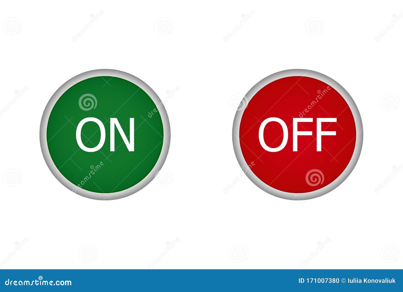 Red and Green Button. on and Off Button Set Stock Vector - Illustration ...