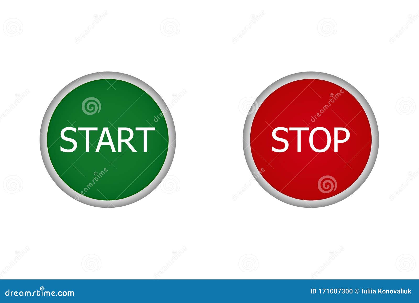 Red and Green Button. Start and Stop Button Set Stock Vector ...