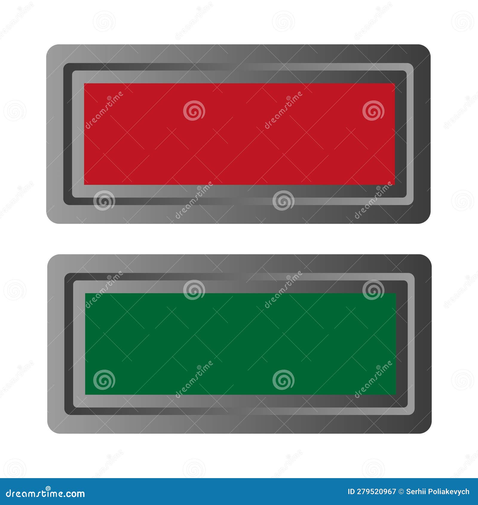 Red and Green Buttons with Gray Rame. Vector Illustration Stock Vector ...
