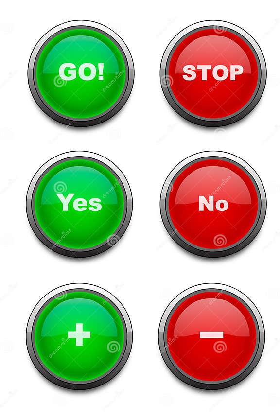 Red & Green Buttons (Vector) Stock Vector - Illustration of aqua ...