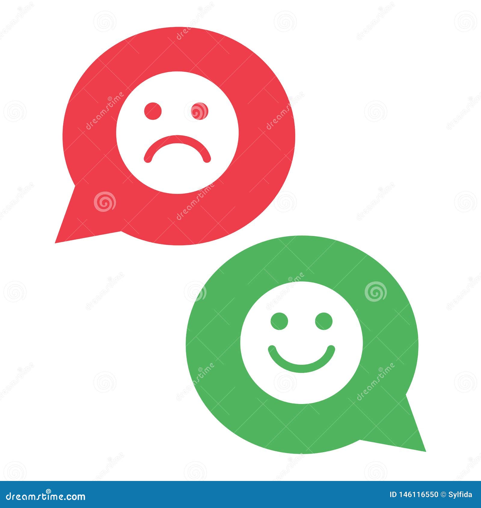 Red and Green Chat Icon. Smileys Emoticons Icon Positive and Negative ... Red and Green Chat Icon. Smileys Emoticons Icon Positive and Negative ...