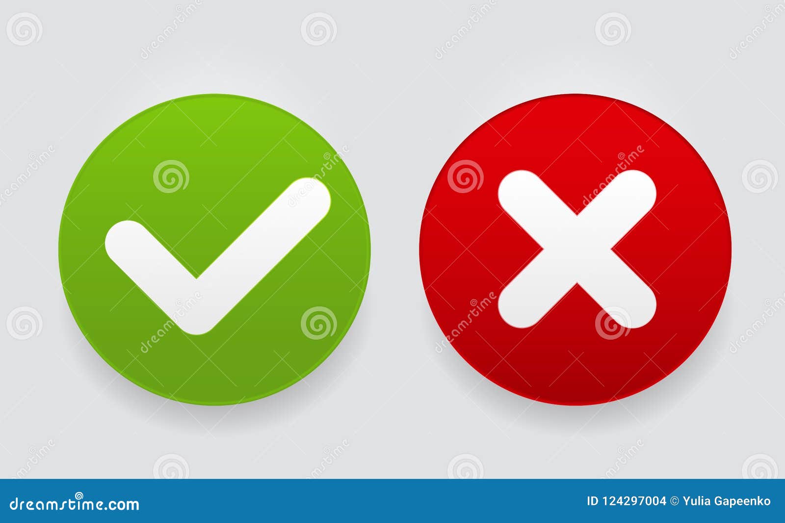 Red and Green Check Mark Icons Button Vector Illustration Stock Vector ... Red and Green Check Mark Icons Button Vector Illustration Stock Vector ...