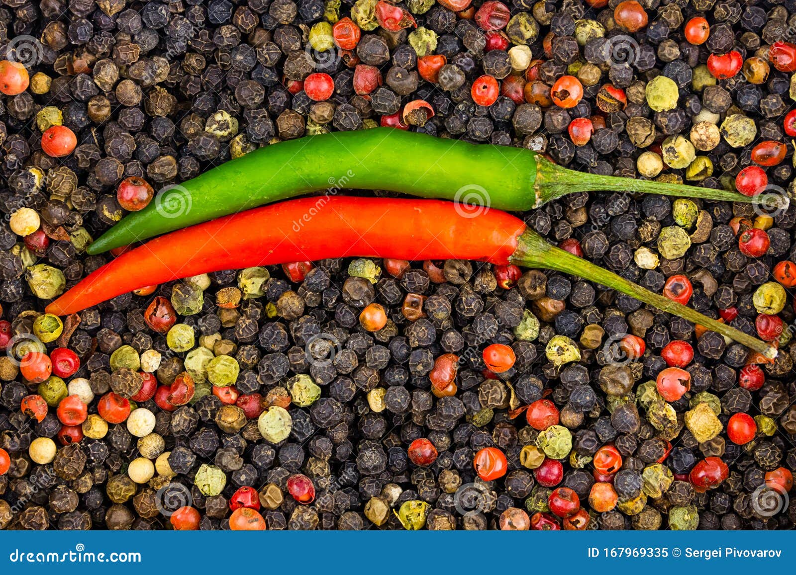 Red Green Chili Pepper Sharp Parallel Horizontal Pod Spices Asia 库存图片 ...