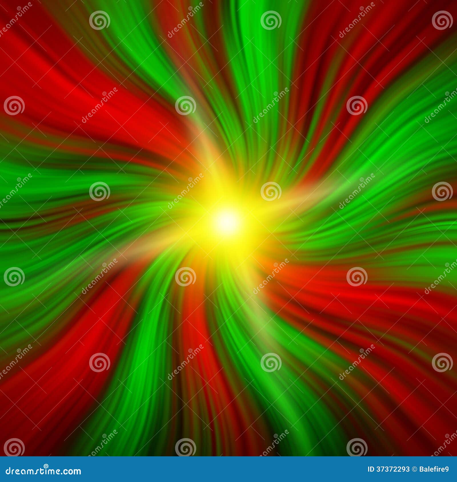 Red & Green Christmas Vortex with a Starburst Stock Illustration ...