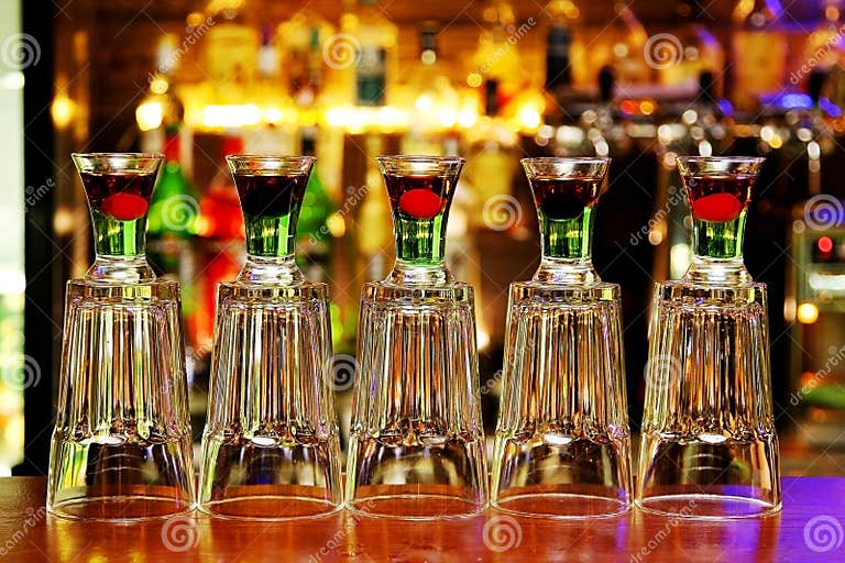 Red and green cocktails stock image. Image of front, full - 23793357