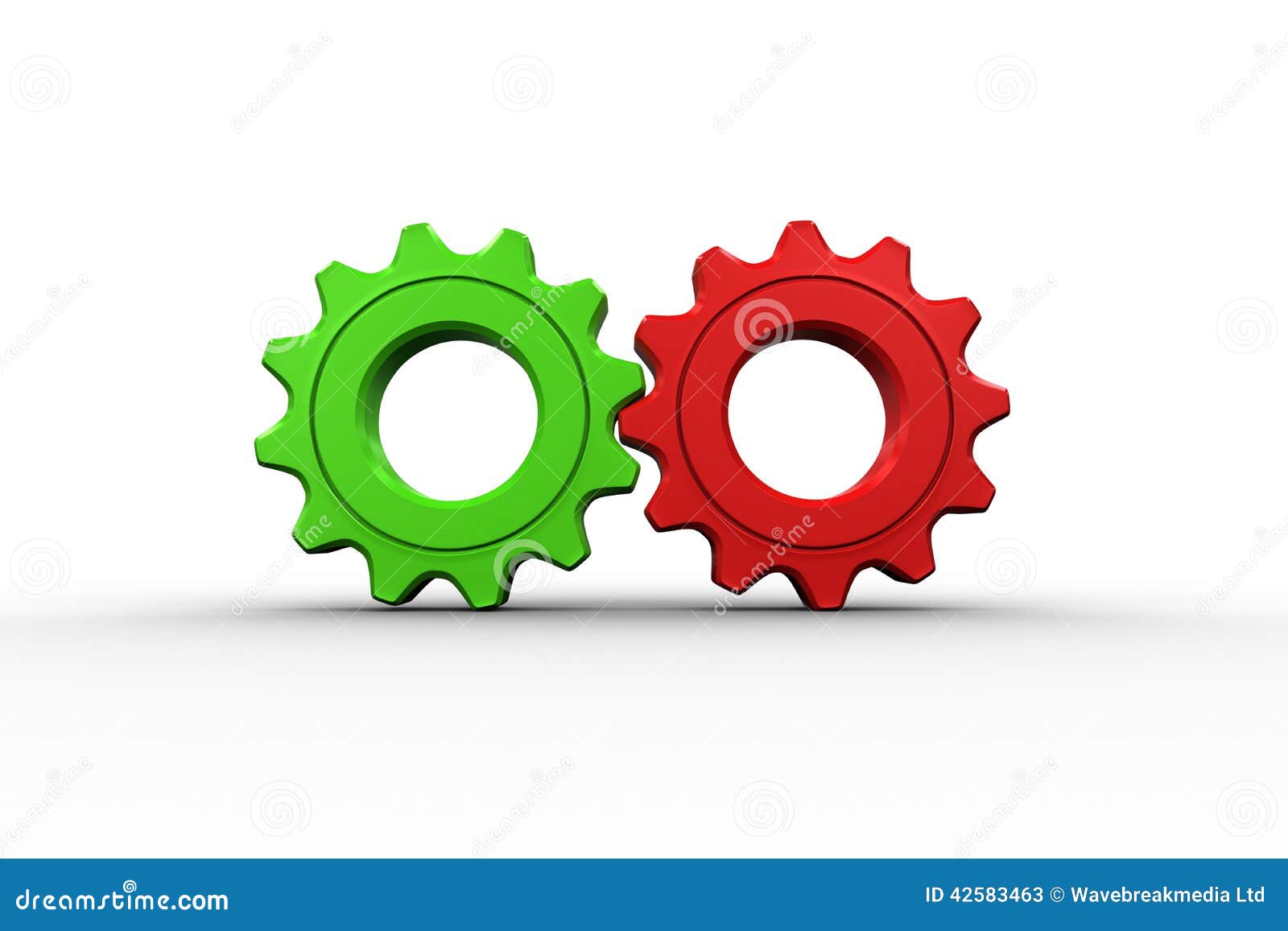 Red and Green Cog and Wheel Stock Illustration - Illustration of ...