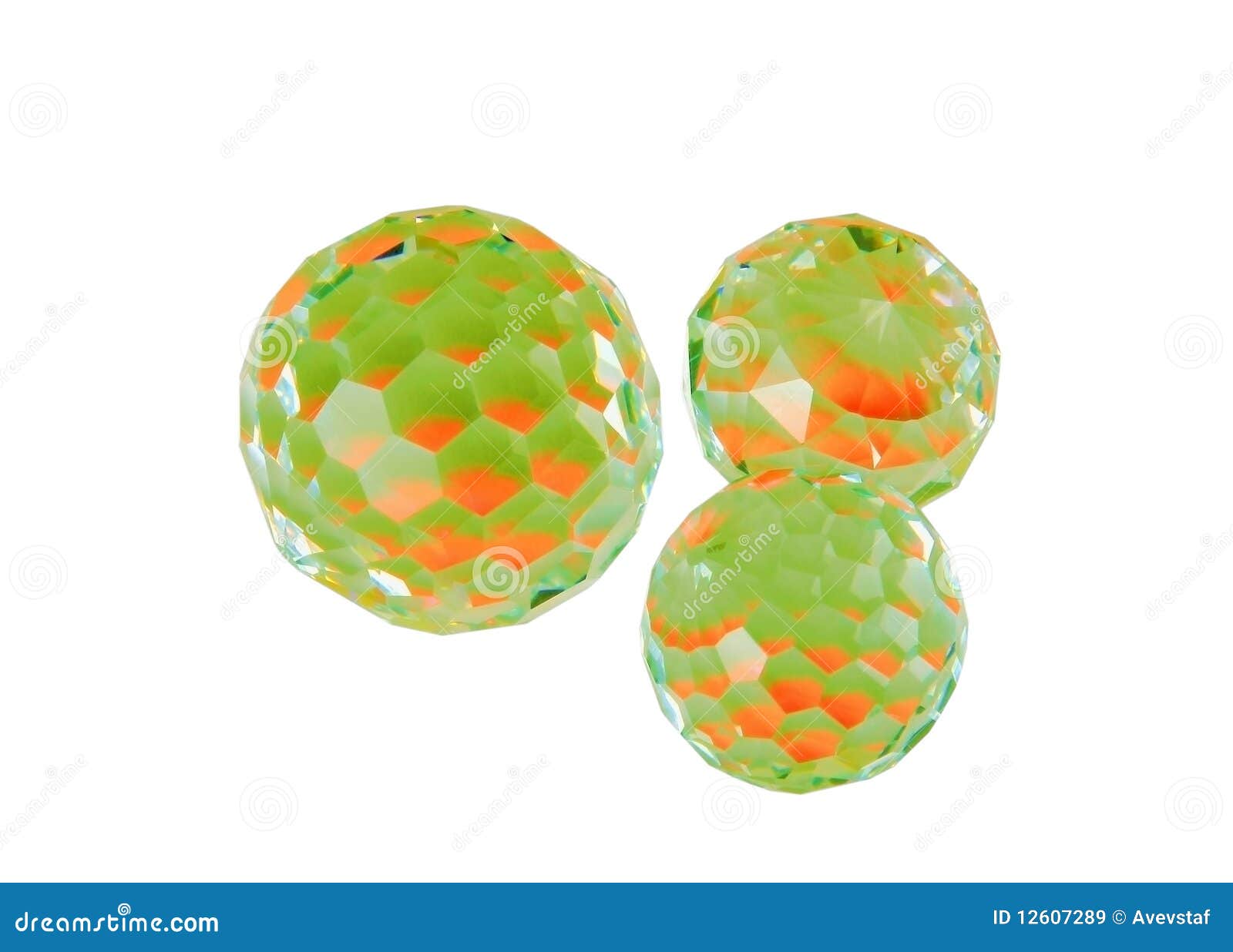 Red-green Cut Crystal Spheres. Stock Image - Image of jewelry, green ...
