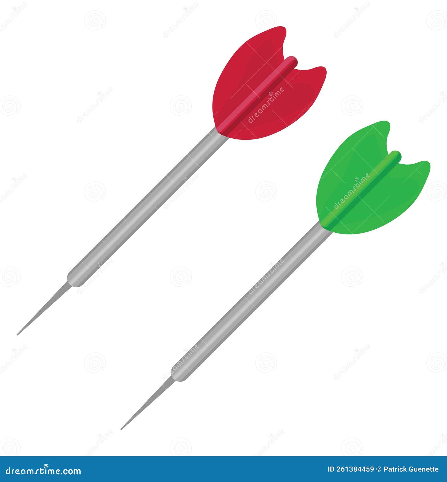 Red and green dart, icon stock vector. Illustration of business - 261384459