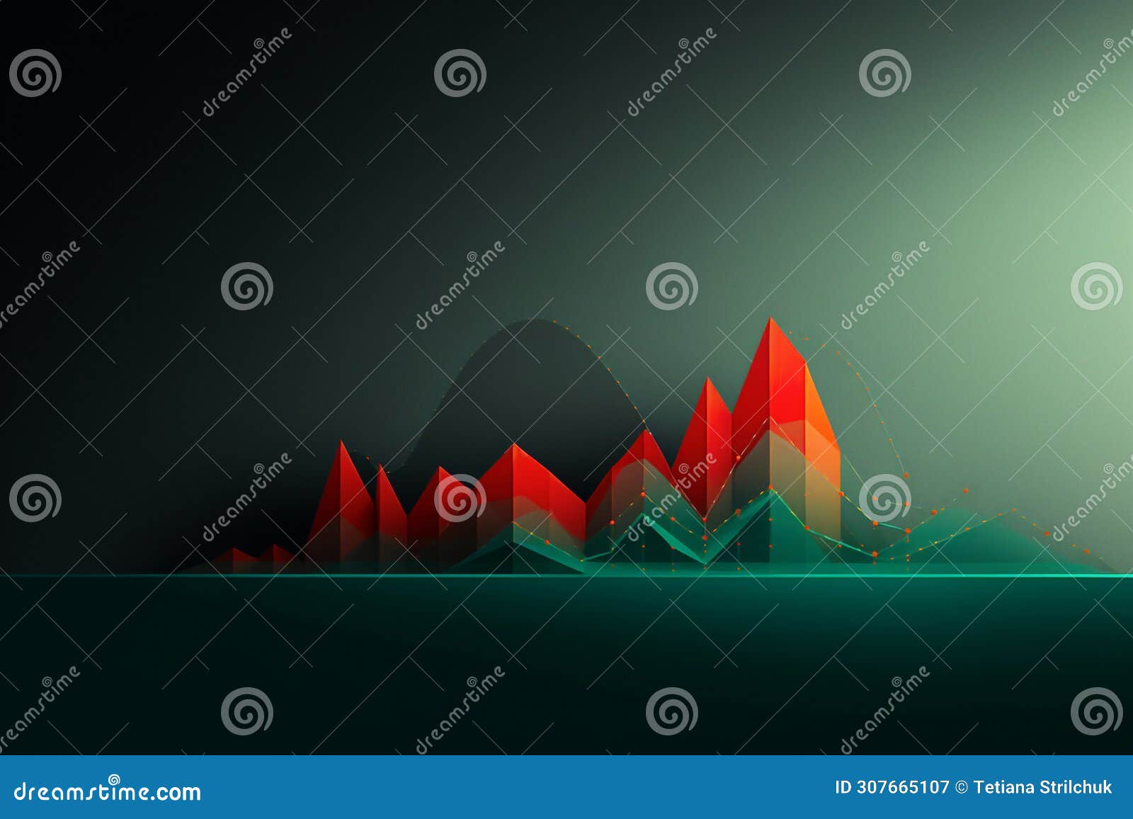 Red and Green Diagram. Data for Presentation. Vibrant Color Scheme ...