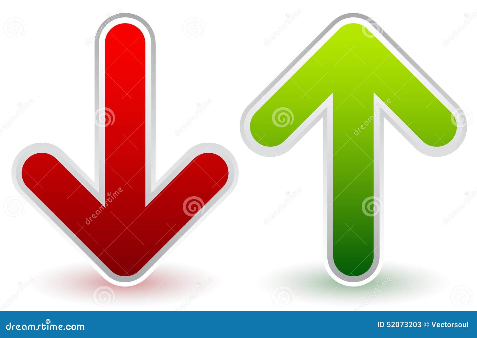 Red, Green Down and Up Arrows. Growth, Decline, Raise, Decrease Stock Vector - Illustration of ...