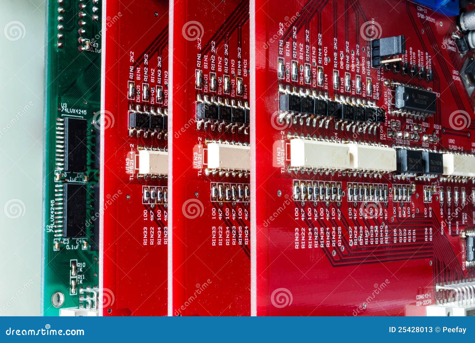 Red and Green Electronic Board Stock Image - Image of close, card: 25428013