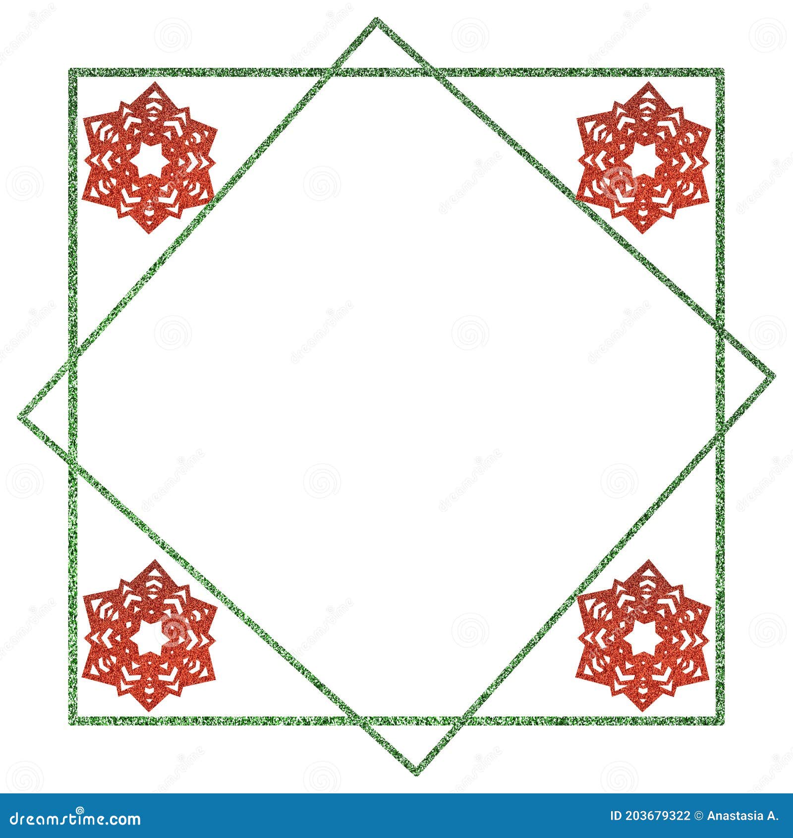 Red and Green Glitter Frame Stock Illustration - Illustration of ...