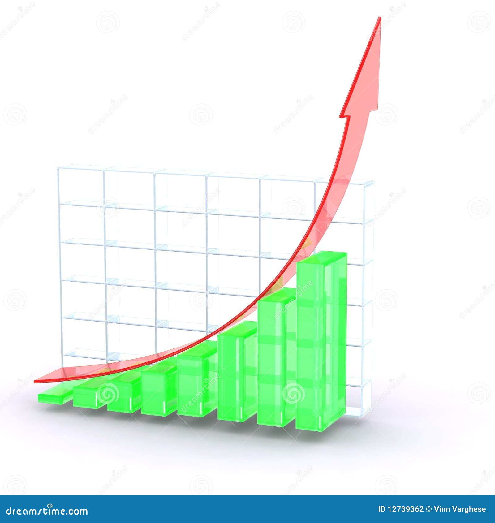 Red Green Growth Graph stock illustration. Illustration of improvement ...