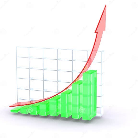 Red Green Growth Graph stock illustration. Illustration of improvement ...