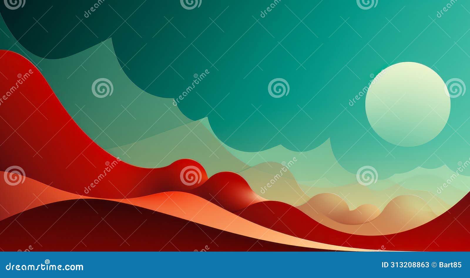 Red And Green Harmony Minimalist Negative Space Composition Royalty ...