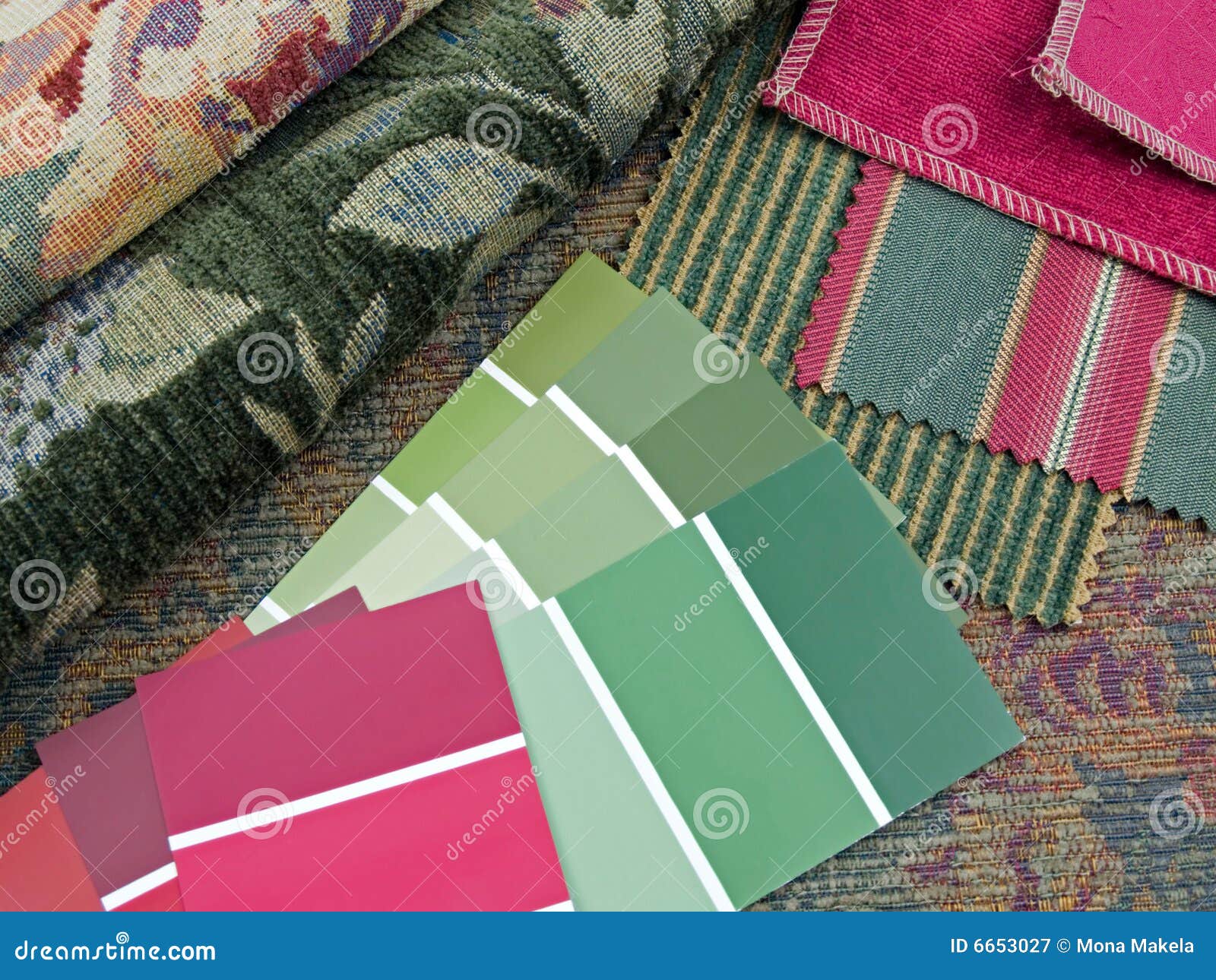 Red and Green Interior Design Plan Stock Image - Image of cards, design ...