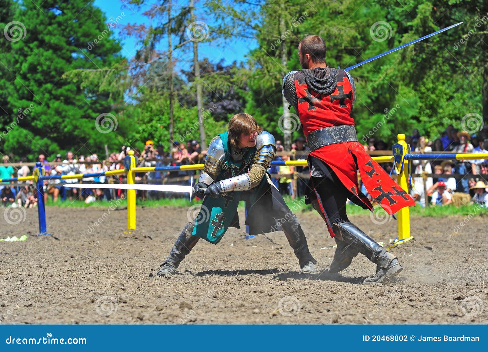 Red and Green Knight Sword Play Editorial Photography - Image of ...