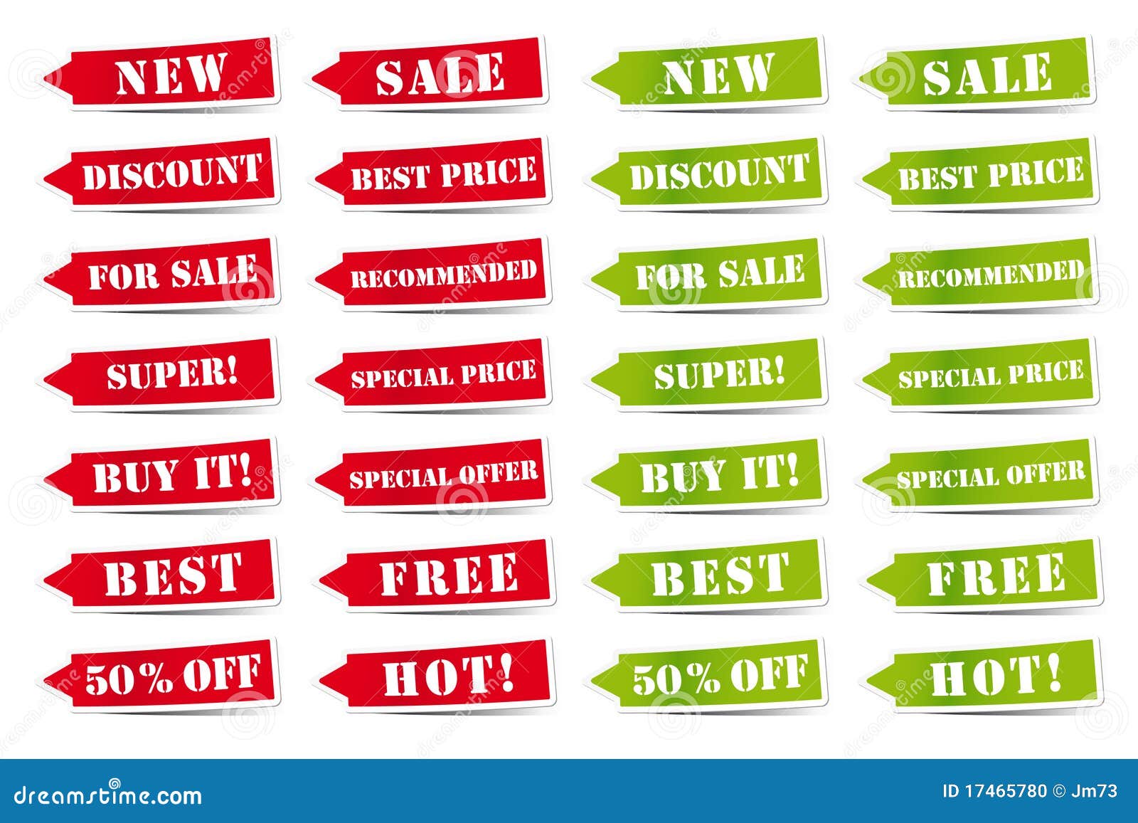 Red and green labels stock vector. Illustration of modern - 17465780