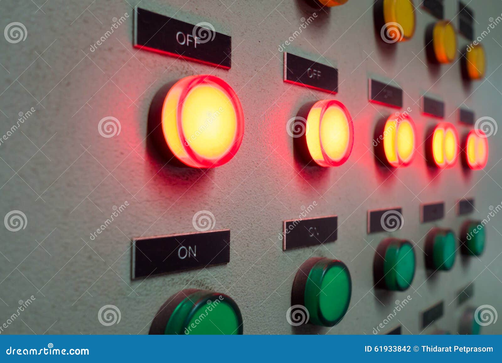 Red and Green Light Led on Electric Control Panel Showing on/off Status ... Red and Green Light Led on Electric Control Panel Showing on/off Status ...