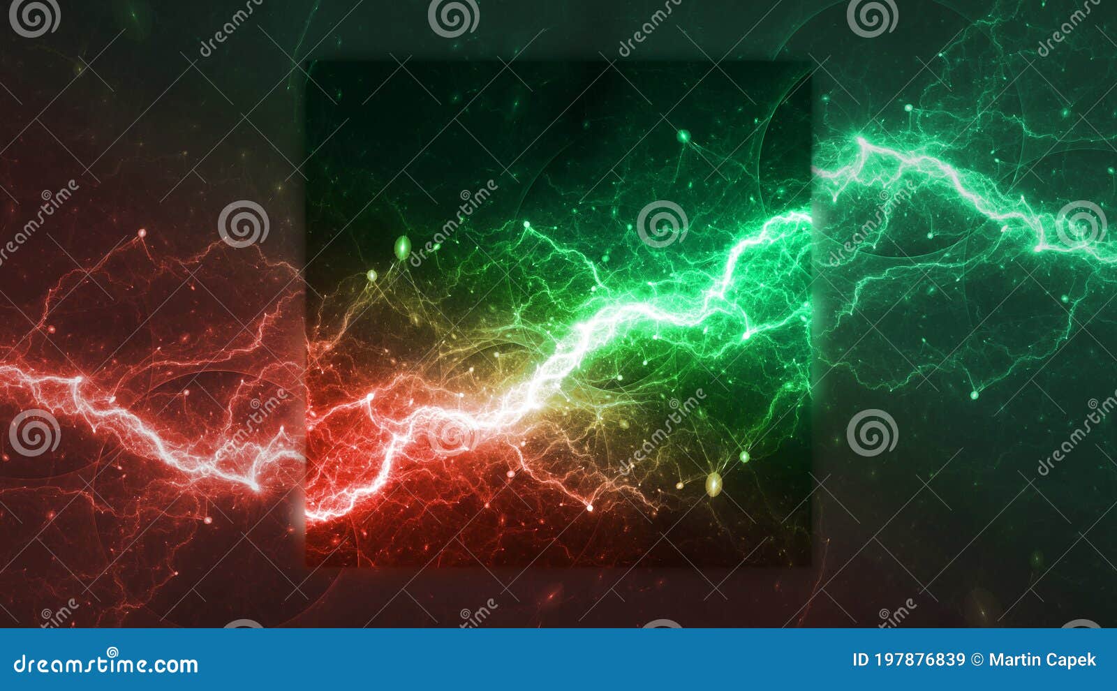 Red and green lightning stock illustration. Illustration of flame ...