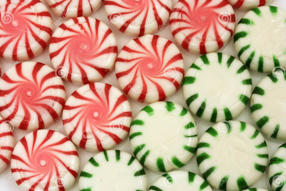 Red and green mints stock image. Image of macro, stripe - 3974939
