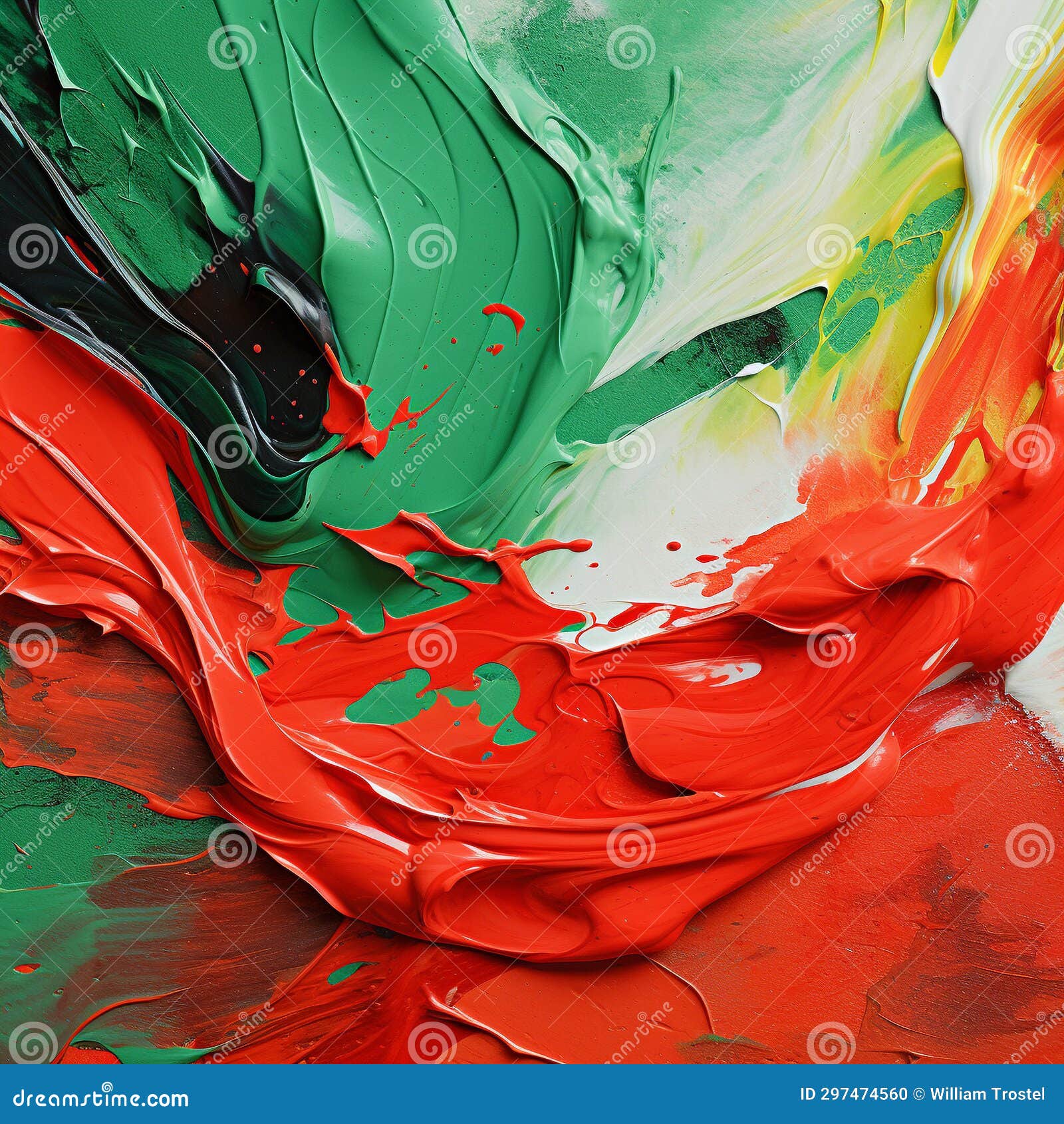 Red and Green Paint Splatter. Abstract Art Stock Illustration ...