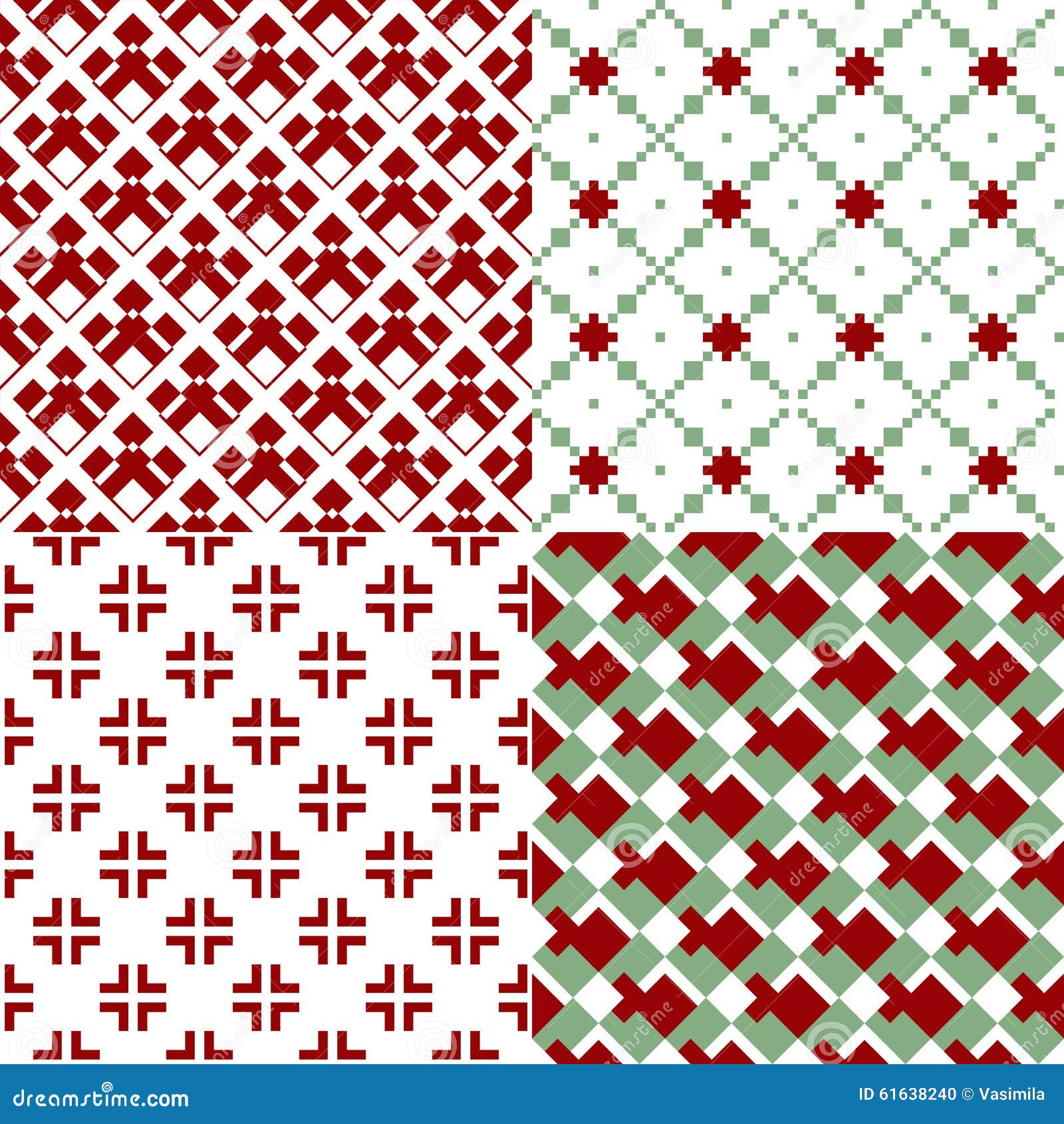 Red and green patterns stock vector. Illustration of pattern - 61638240