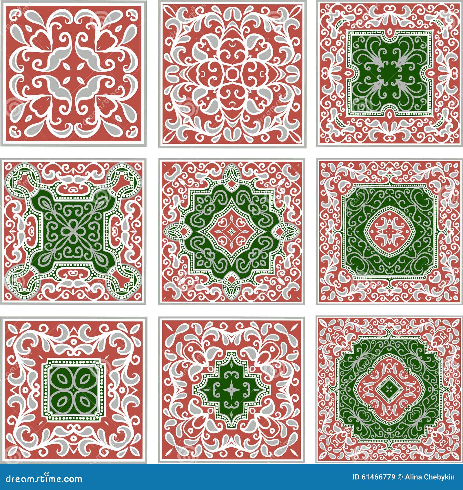 Red and green patterns stock vector. Illustration of shape - 61466779