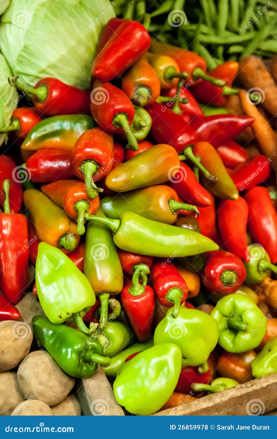 Red and Green Peppers (Capsicum) at the Market Stock Photo - Image of ...