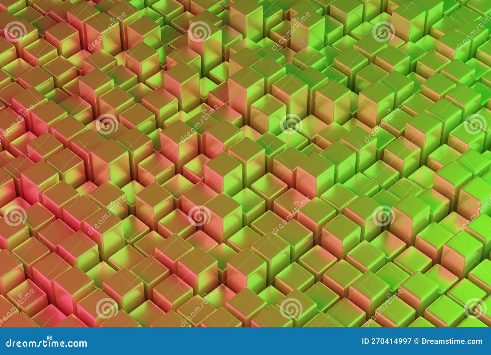 Red and Green Quadrangular Prisms. Isometric Abstract Background Stock ...