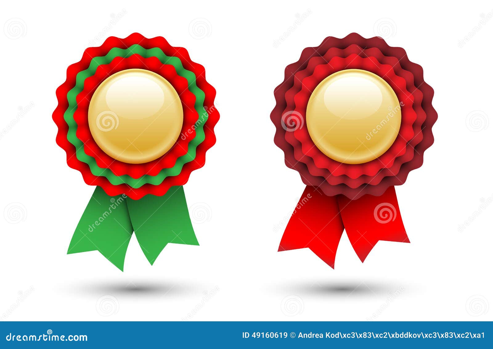 Red and Green Ribbon Rosette Stock Vector - Illustration of graphic ...