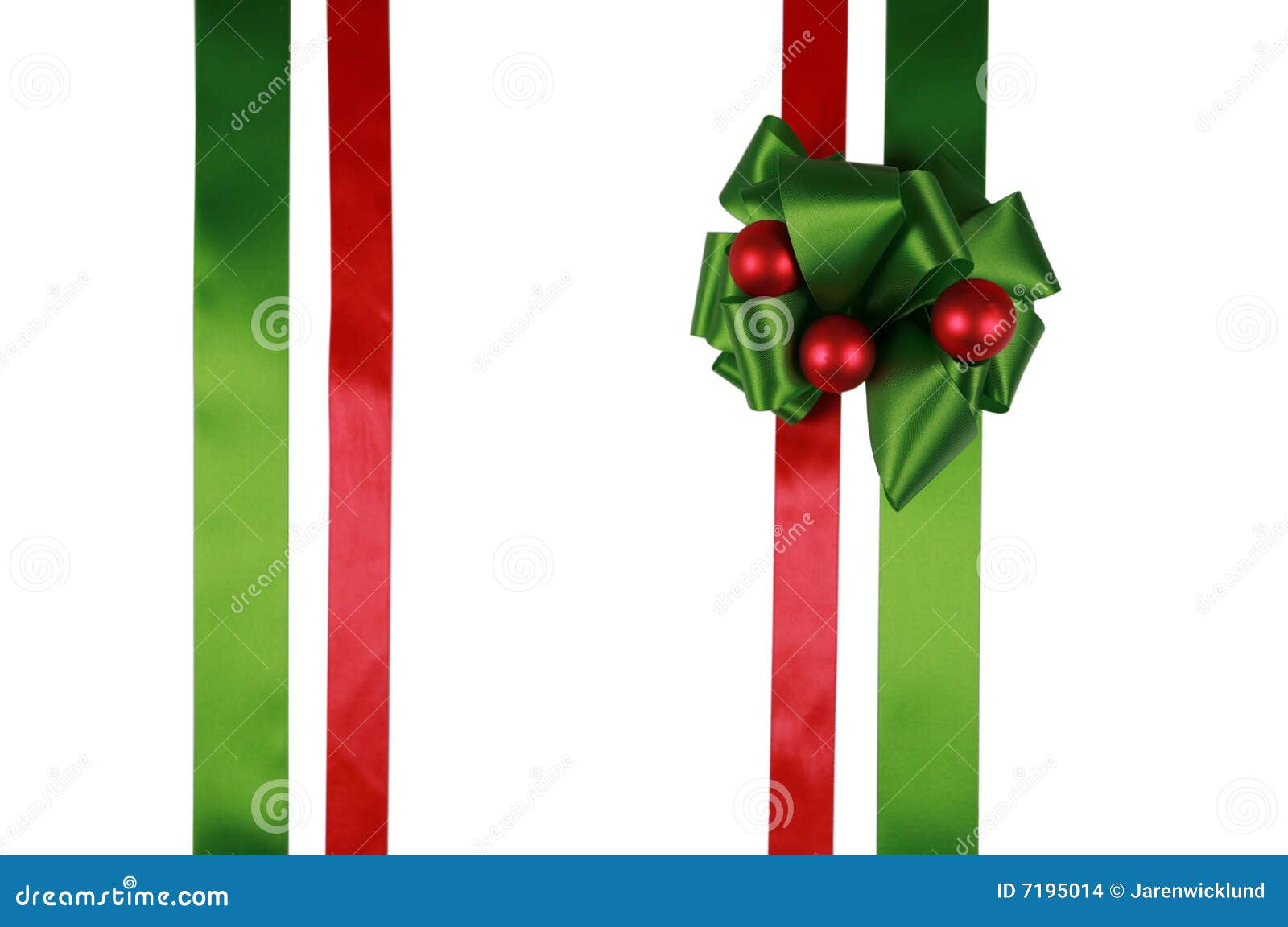 Red and Green Ribbons with Bow Stock Illustration - Illustration of ...