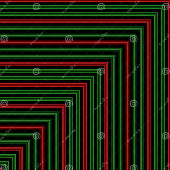 Red and Green Right Angle Lines Fabric Pattern on Black Background ...