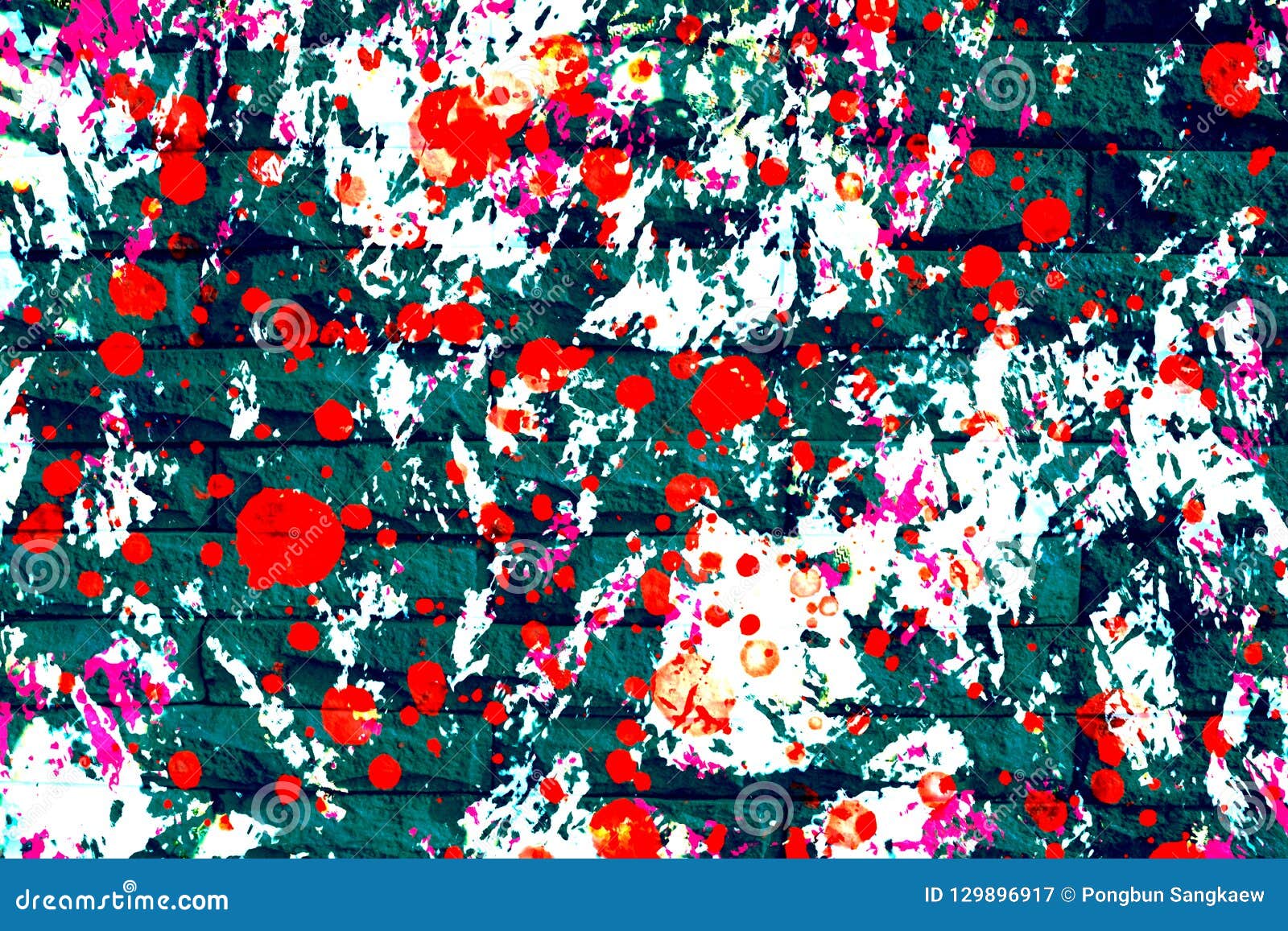 Green Splatter Grunge Texture Frame. Mint Circle Button In Center ...