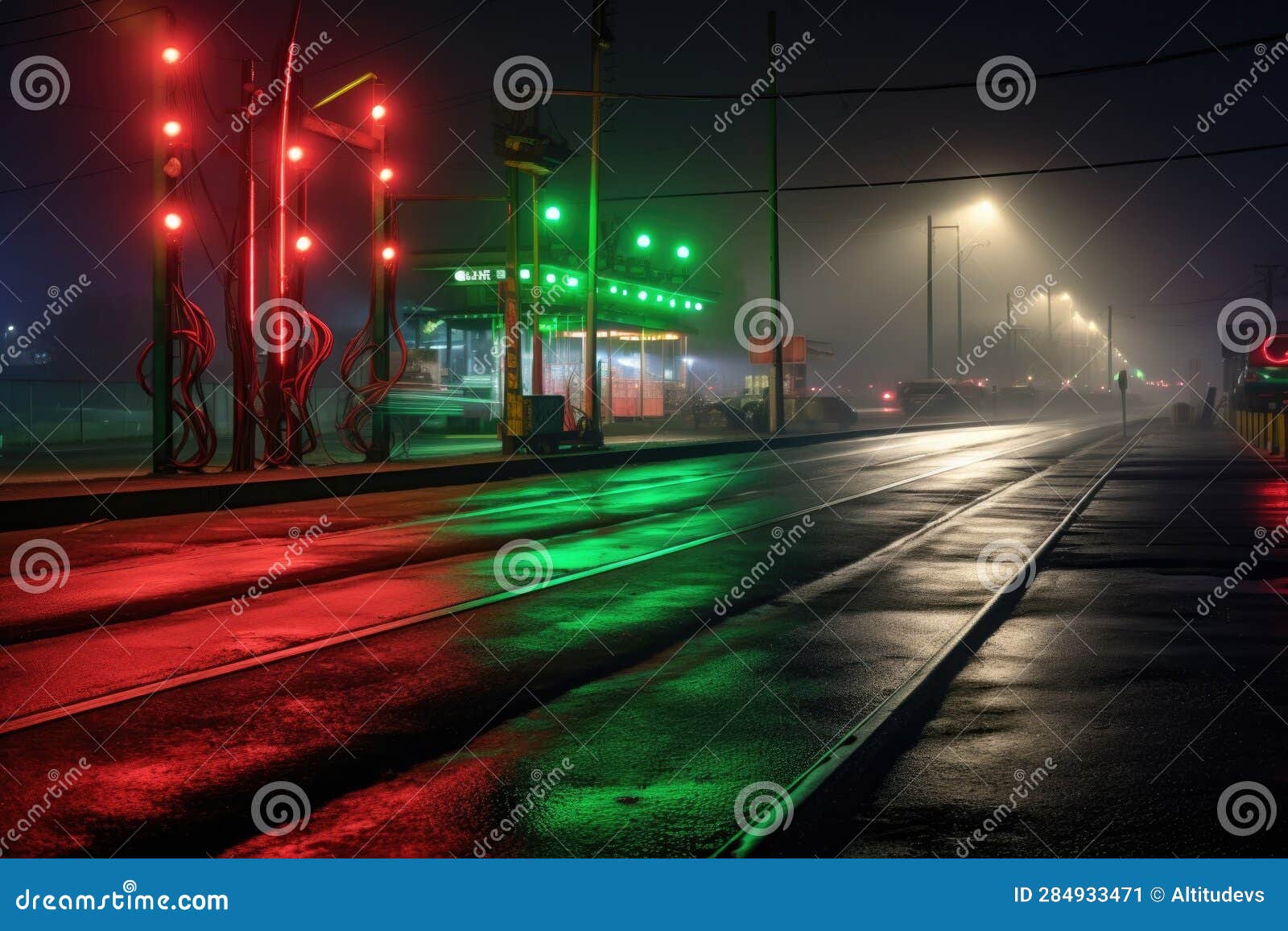 Red and Green Start Lights at the Drag Strip Stock Illustration ...