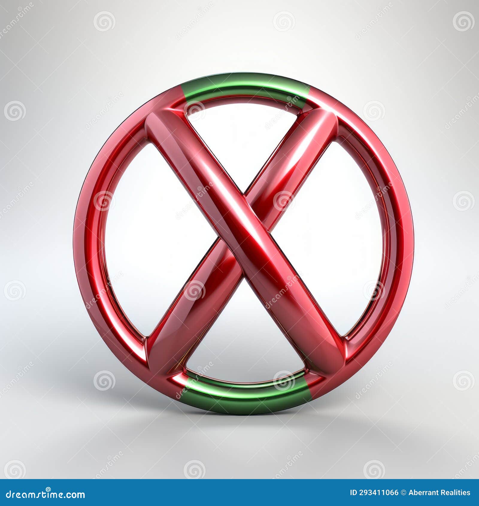 A Red and Green X Symbol on a White Background Stock Illustration ...