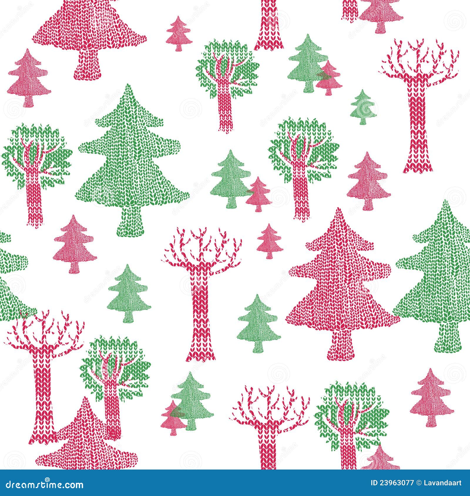 Red and Green Trees Pattern Stock Illustration - Illustration of ...