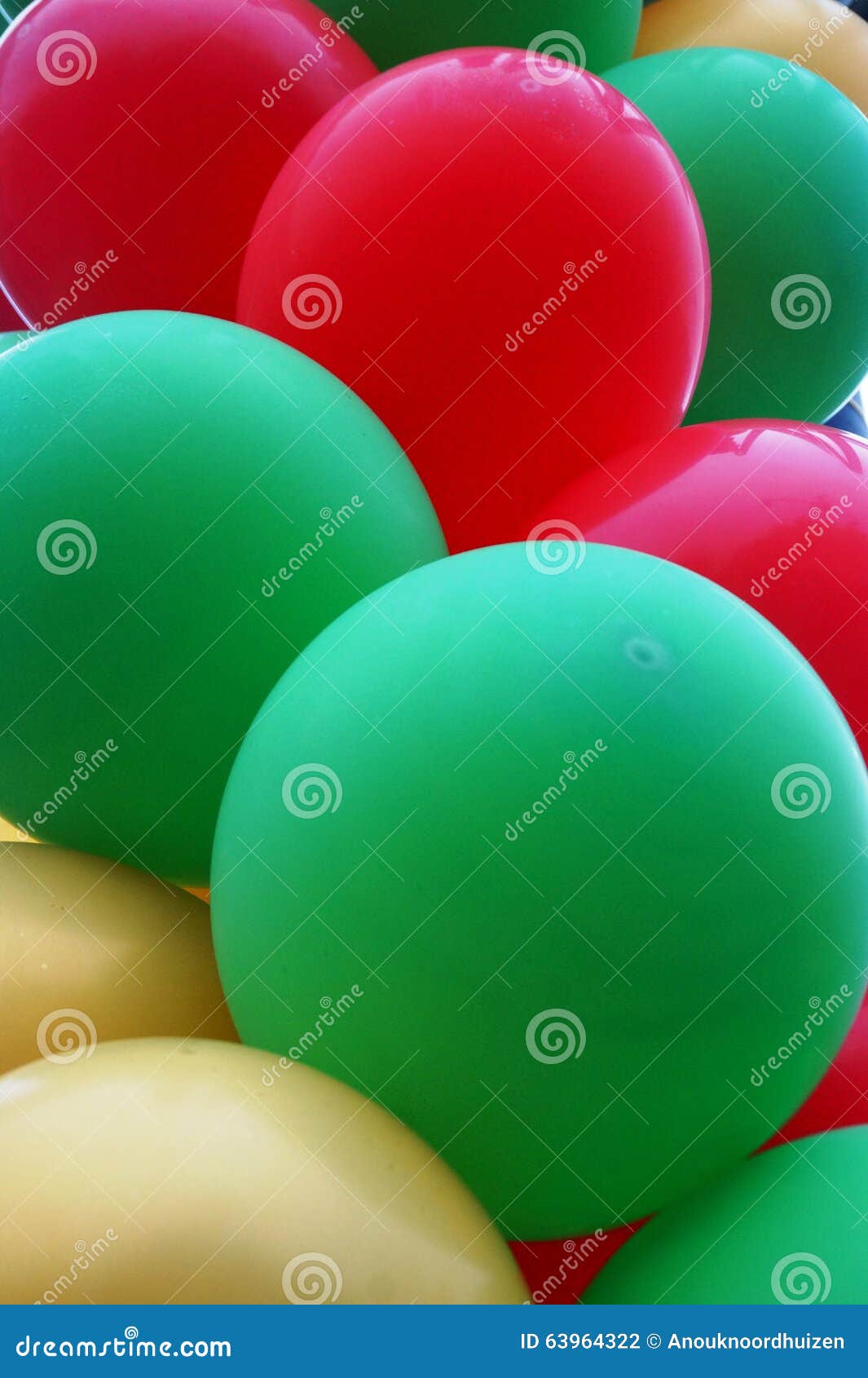 Red, Green and Yellow Balloons Stock Photo - Image of helium, green ...