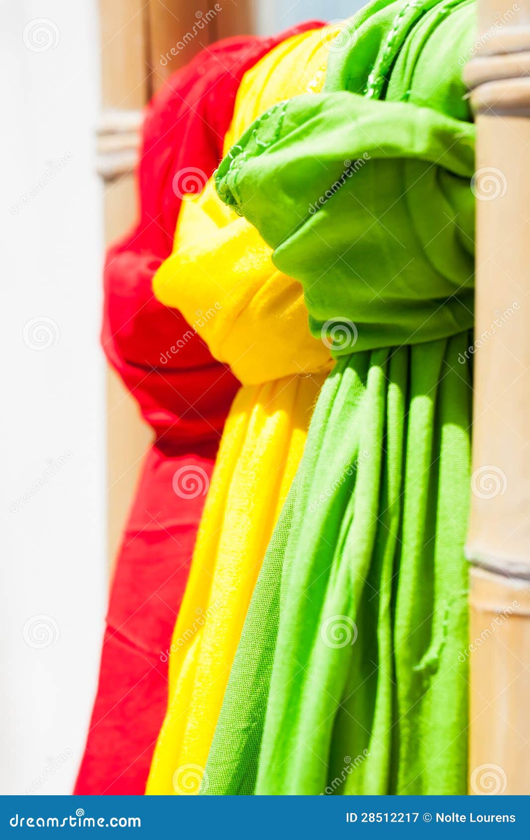 Red, Green and Yellow Scarves. Stock Image - Image of casual, closeup ...
