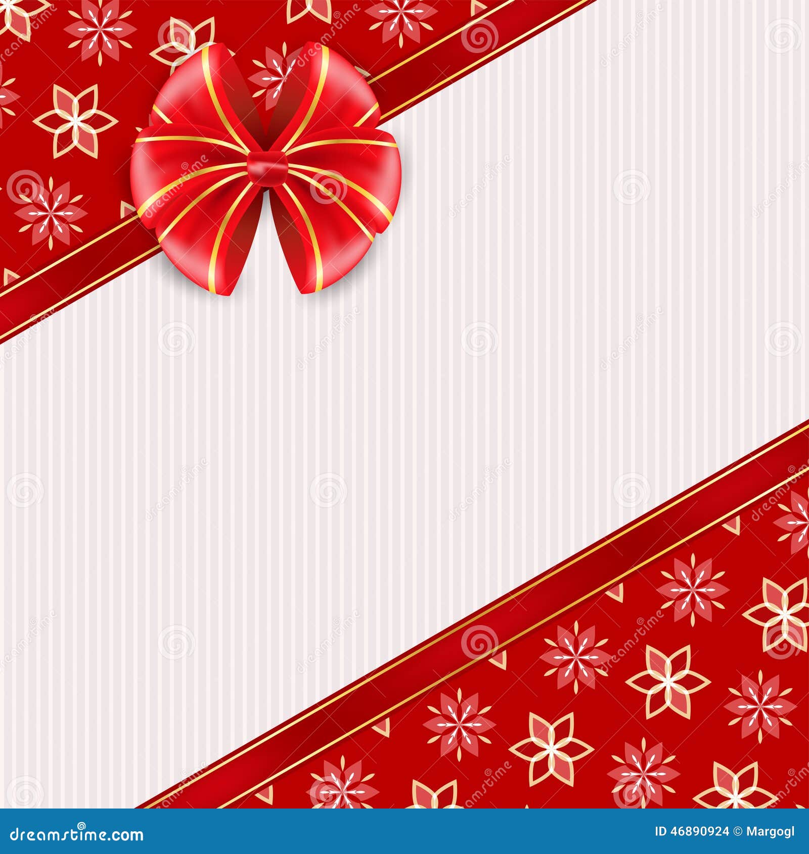 Red Greeting Card with Bow. Stock Vector - Illustration of page ...