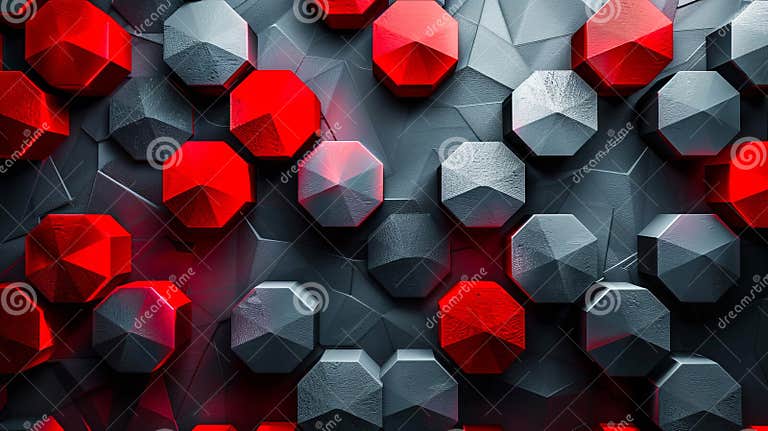 A Red and Grey Abstract Background with Geometric Shapes Stock Photo ...